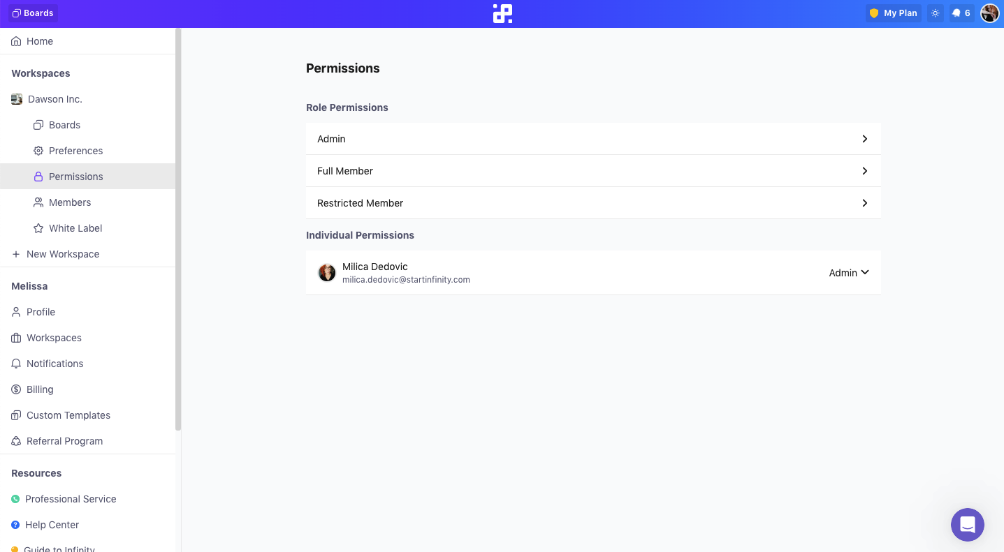 Workspaces | Infinity
